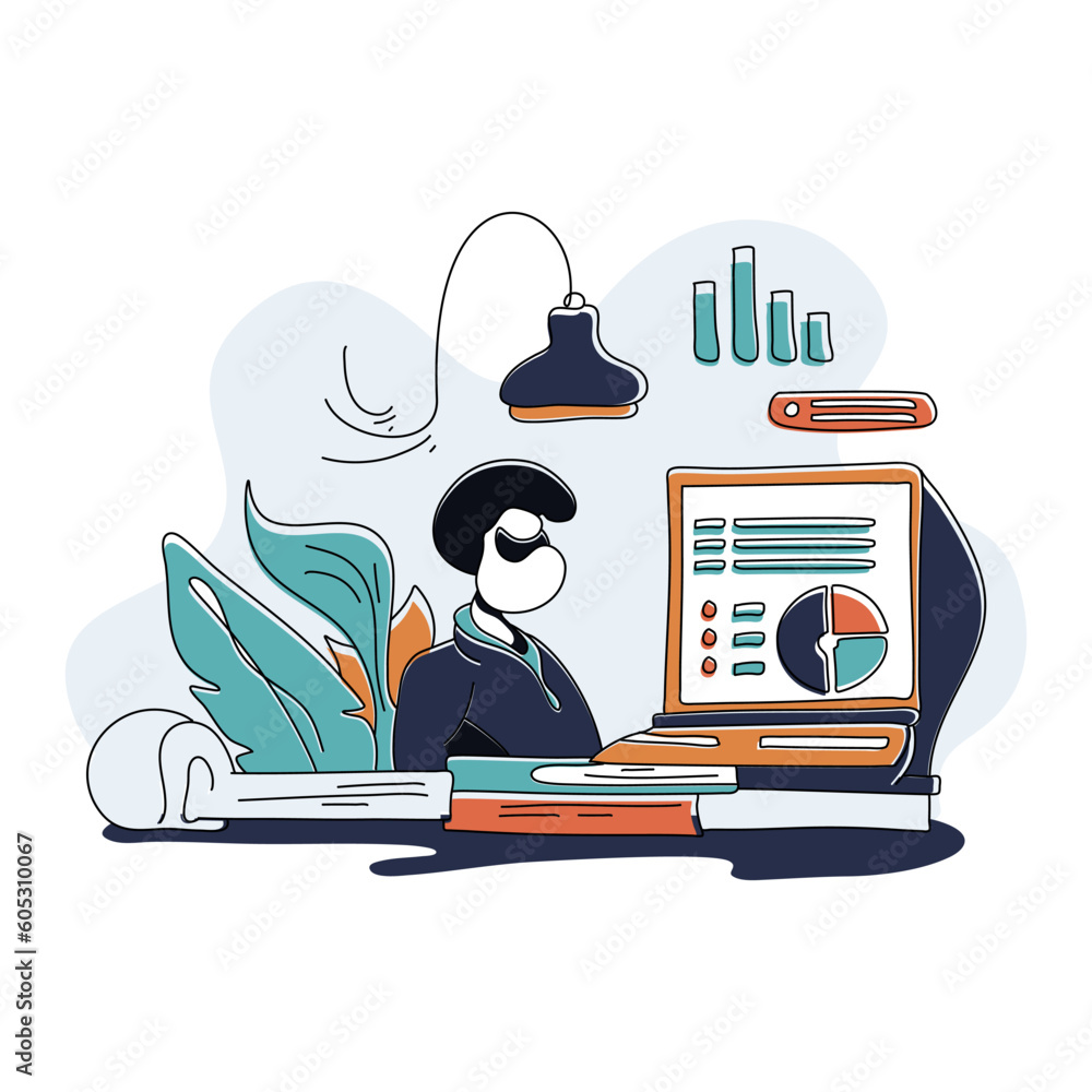 Case Study Analysis Design a vector scene depicting students or ...