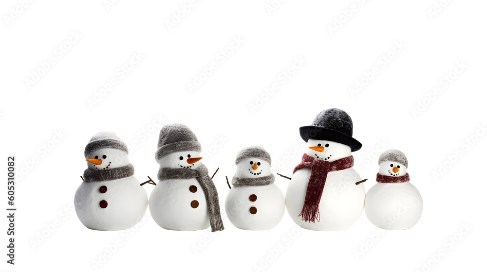 Multiple snowman on transparent background png Stock Illustration ...