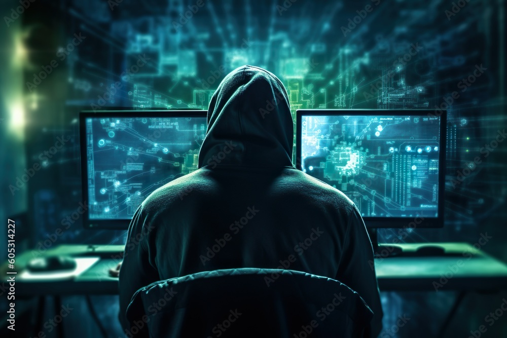 AI generated image of person like hacker Generative AI Stock ...