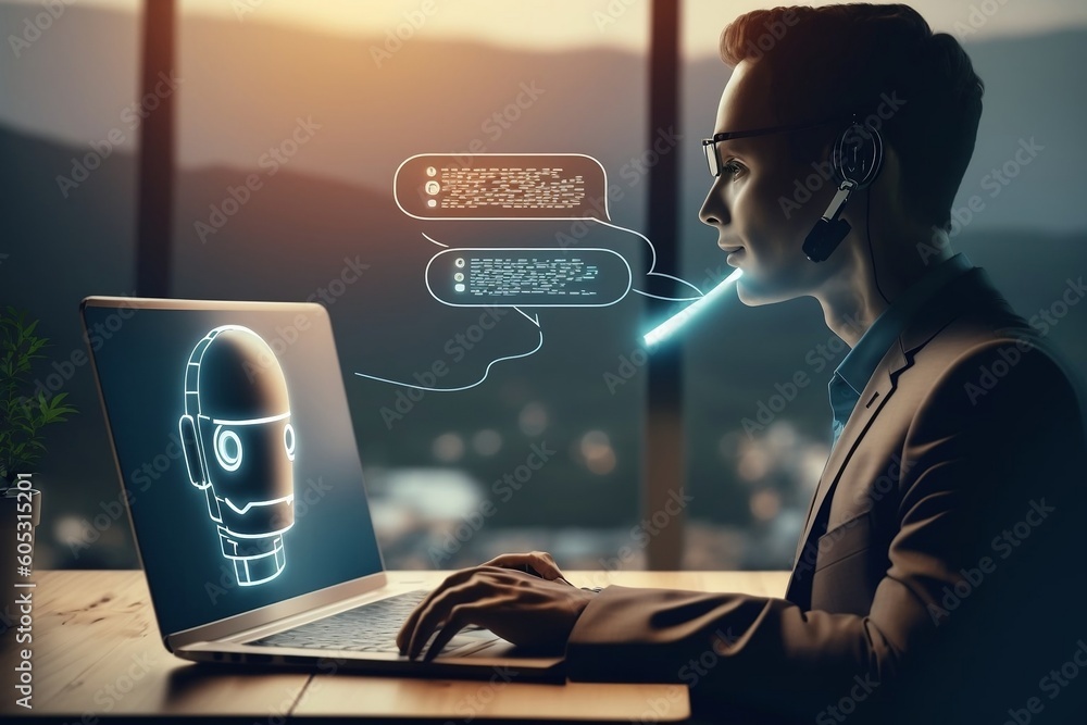 Chatbot Chat with AI Artificial Intelligence and technology concept ...