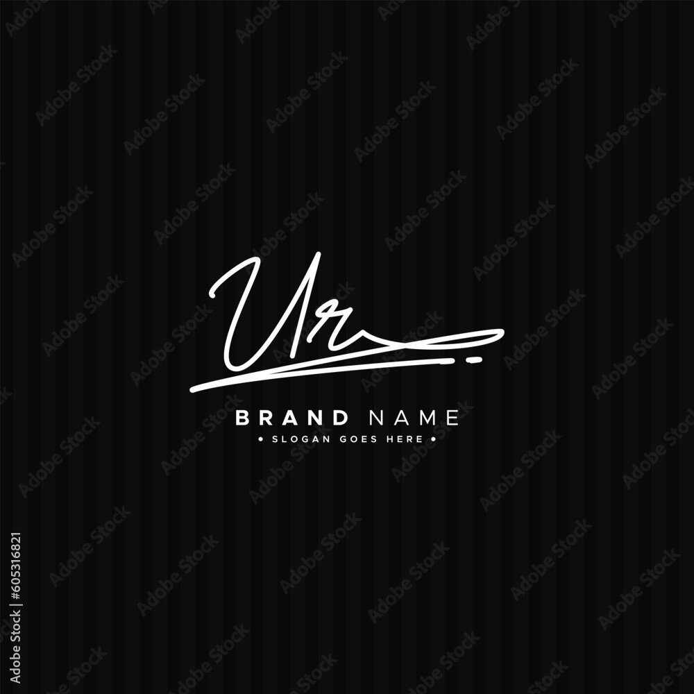 Initial Signature Logo for Letter UR - Vector Logo Template in ...