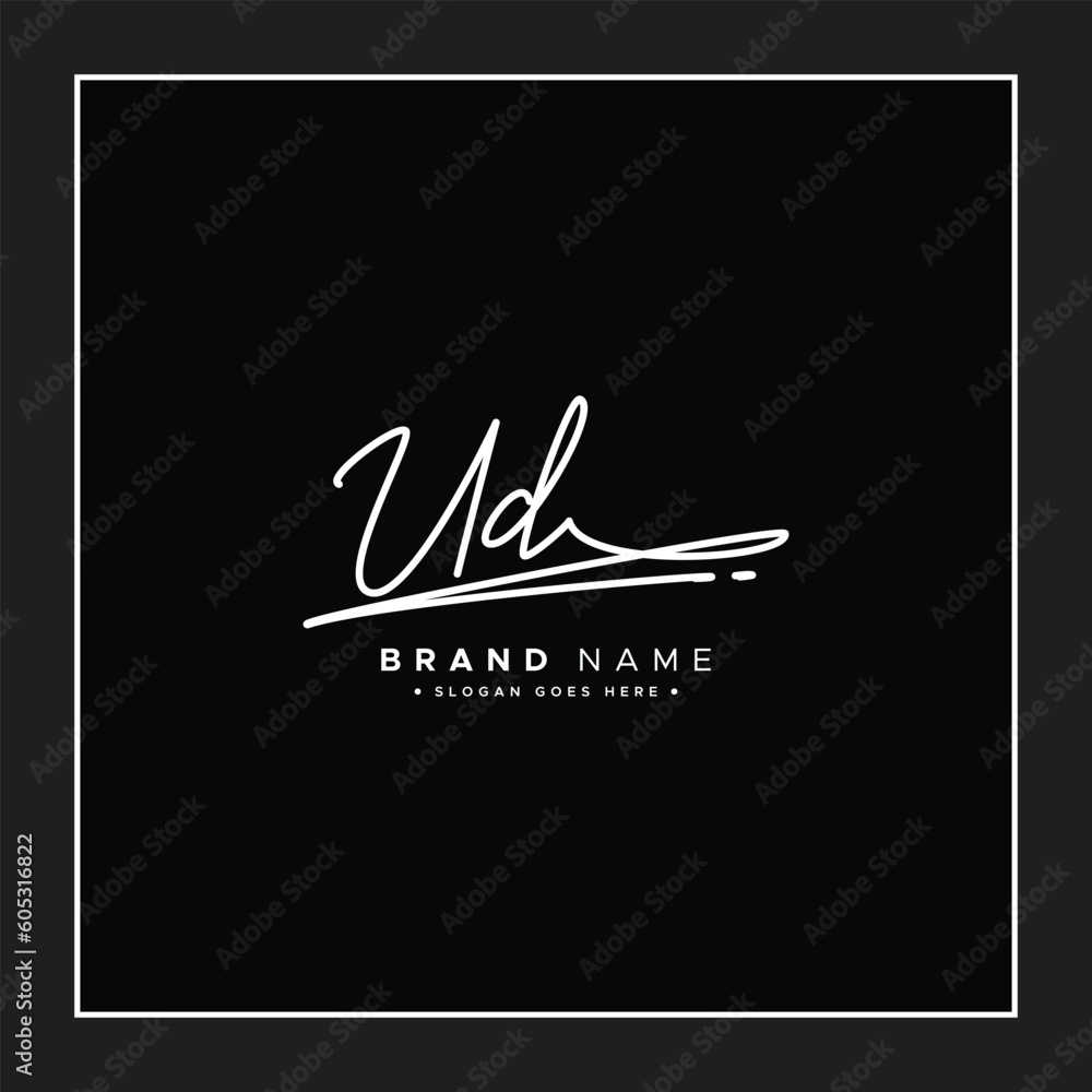 UD Signature Logo - Handwritten Vector Logo Template for UD Alphabet ...