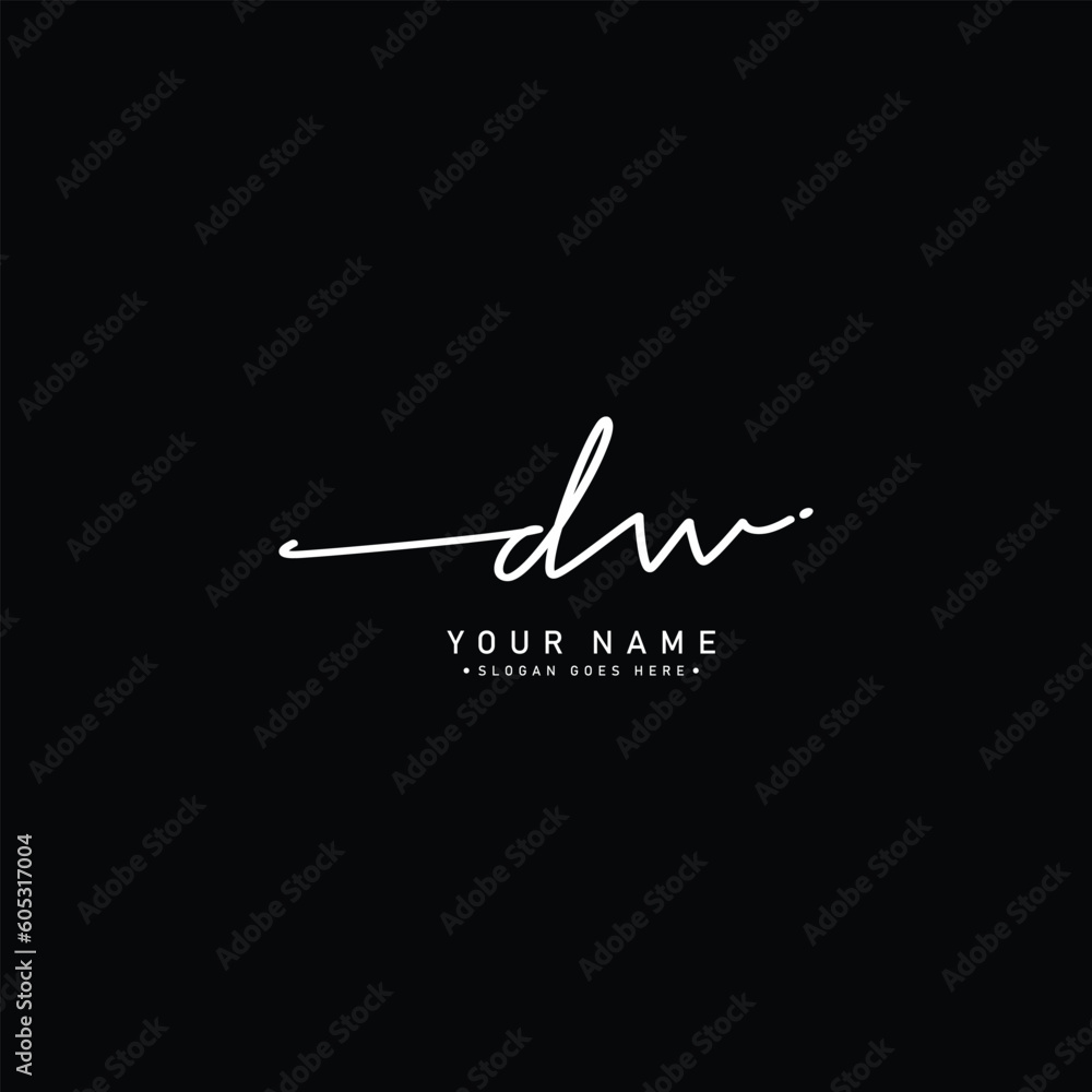 DW Signature Logo - Handwritten Vector Logo Template for DW Alphabet ...