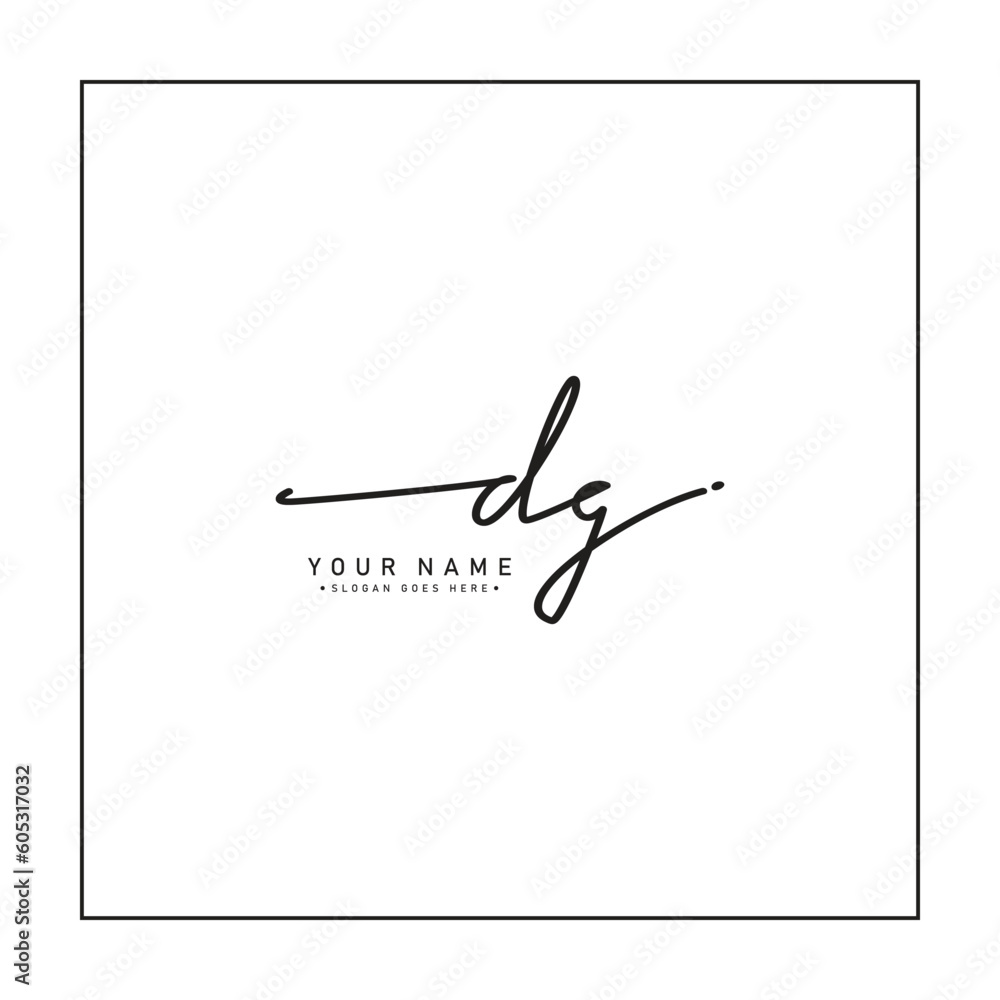 Vetor de DG Signature Logo - Handwritten Vector Logo Template for DG ...