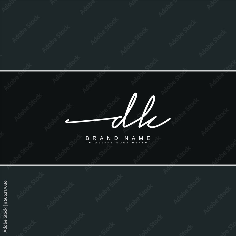 Handwritten Signature logo for Initial Letter DK - Vector Logo Template ...