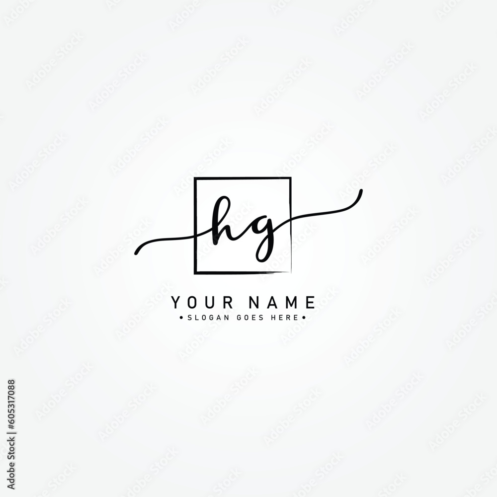 HG Handwritten Signature logo - Vector Logo Template for Beauty ...