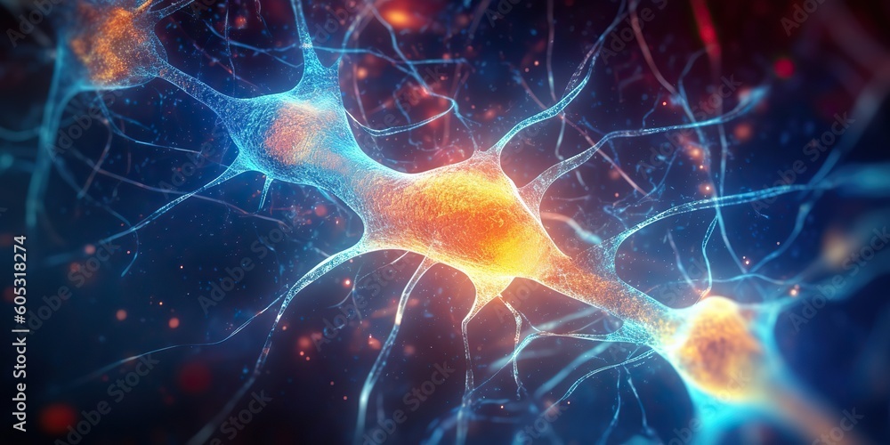 AI Generated. AI Generative. Human brain mind neuron system. Network ...