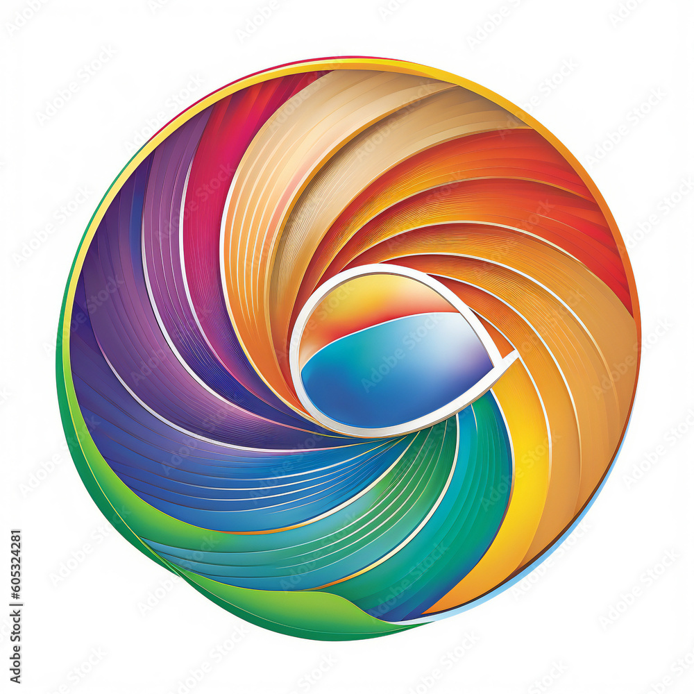 Dynamic Circular Logo Designs: Bold and Colorful Illustrations on White ...