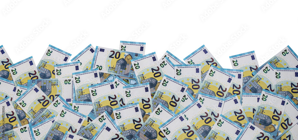 a heap of 20 euro banknotes on transparent background PNG file for ...
