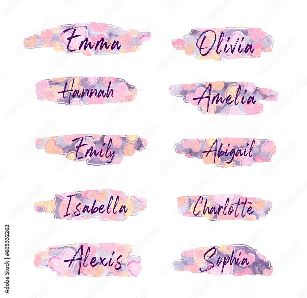 cute stickers with the most given names for female babies in the USA ...
