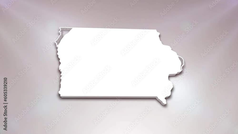 Iowa State Usa Map Stock Illustrations - Nighttime Aerial View Iowa ...