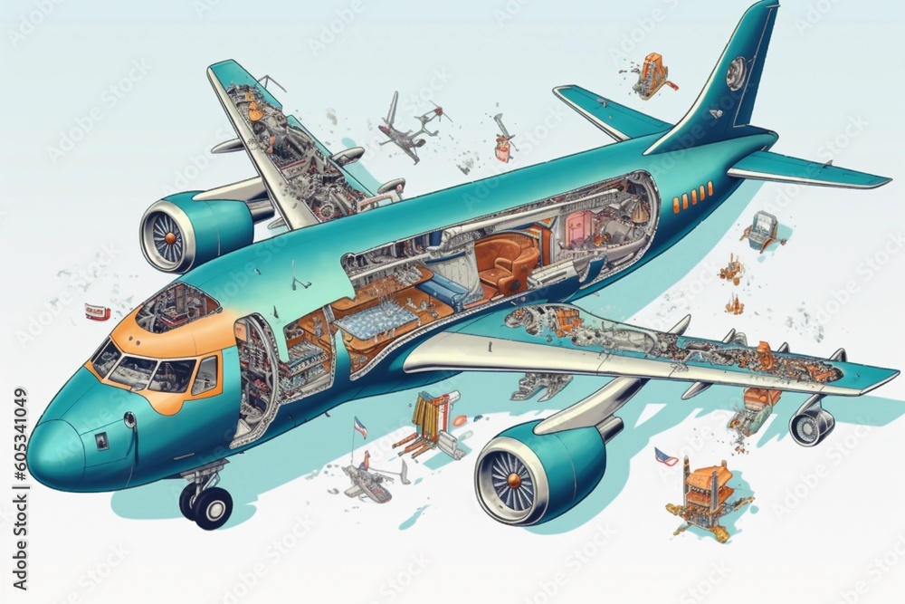 Unleashing the Whimsy: Biotechnical Exploded View Illustration of a ...
