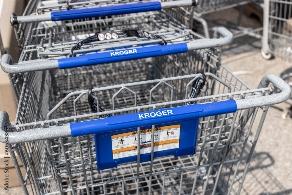 Kroger Supermarket carts. Kroger is one of the largest grocery store ...