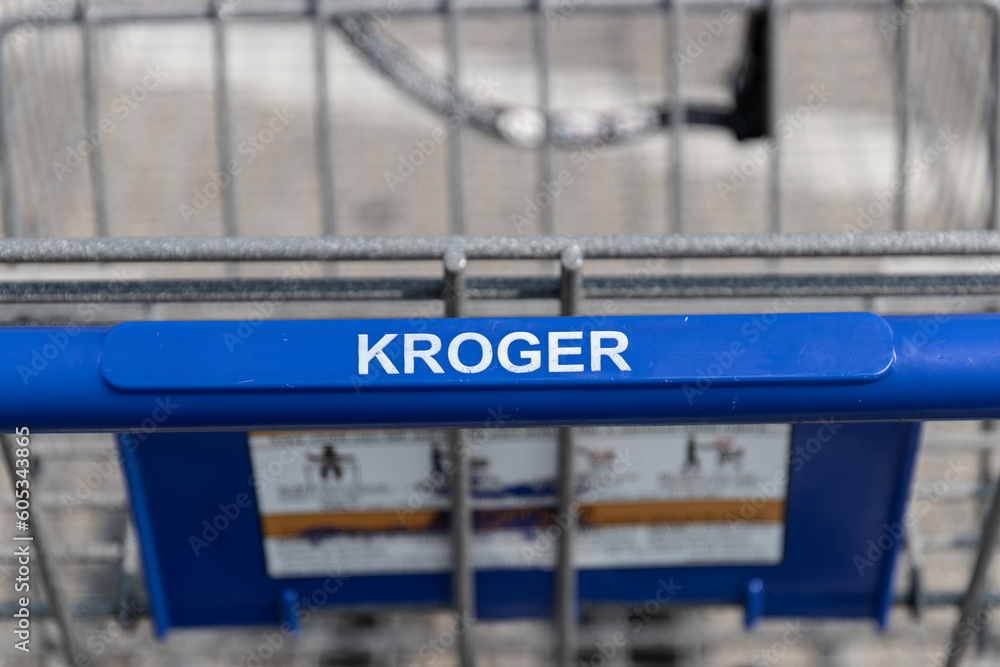 Kroger Supermarket carts. Kroger is one of the largest grocery store ...