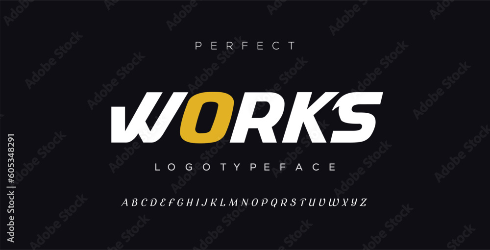 Works, Modern Bold Font. Regular Italic Number Typography urban style ...