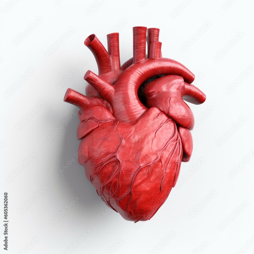 Hyper realistic heart in a white background. Isolated heart for ...