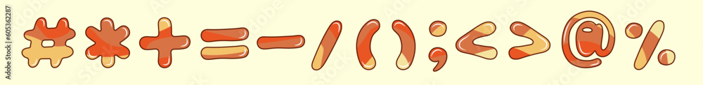 Vetor de Cartoon symbols. Set of signs. do Stock | Adobe Stock