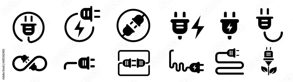 Plug icon vector. Electric plug sign Stock Vector | Adobe Stock