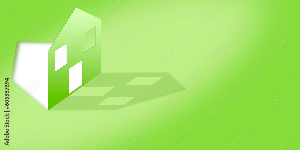 Building concept with model house isolate on colored background ...