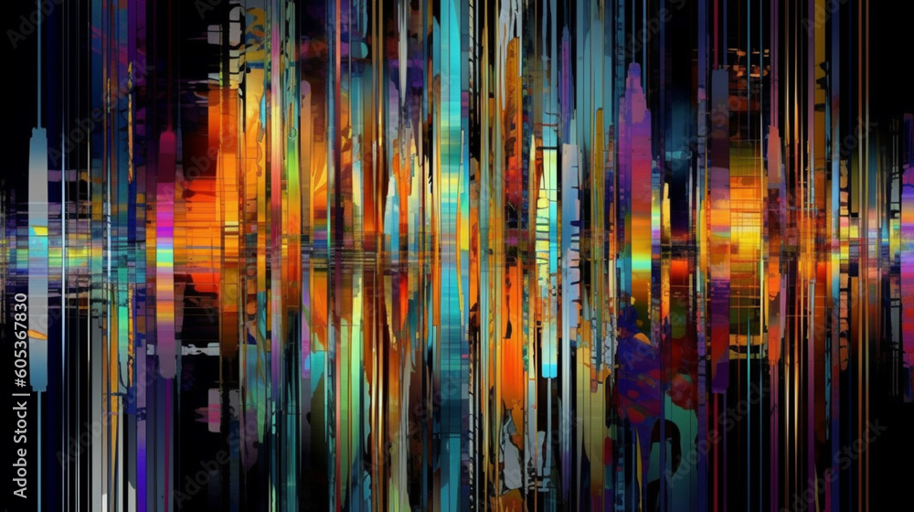 Cyberpunk colorful neon rain on a black background Retro illustration ...