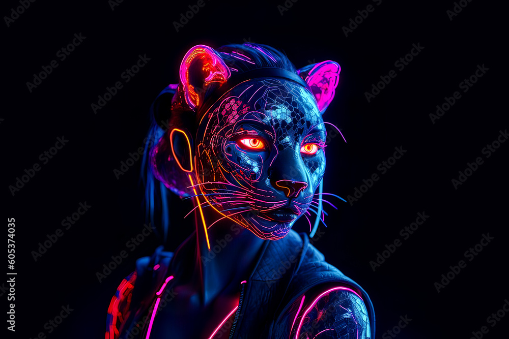 Generative AI illustration of female fantasy character with human body ...