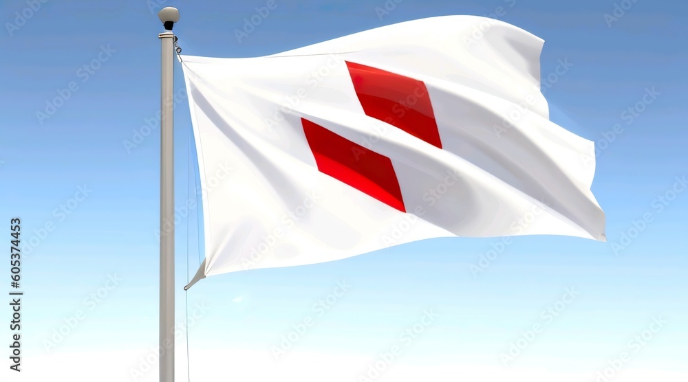 a white and red flag flying in the wind, 1 as january, red flag, red ...