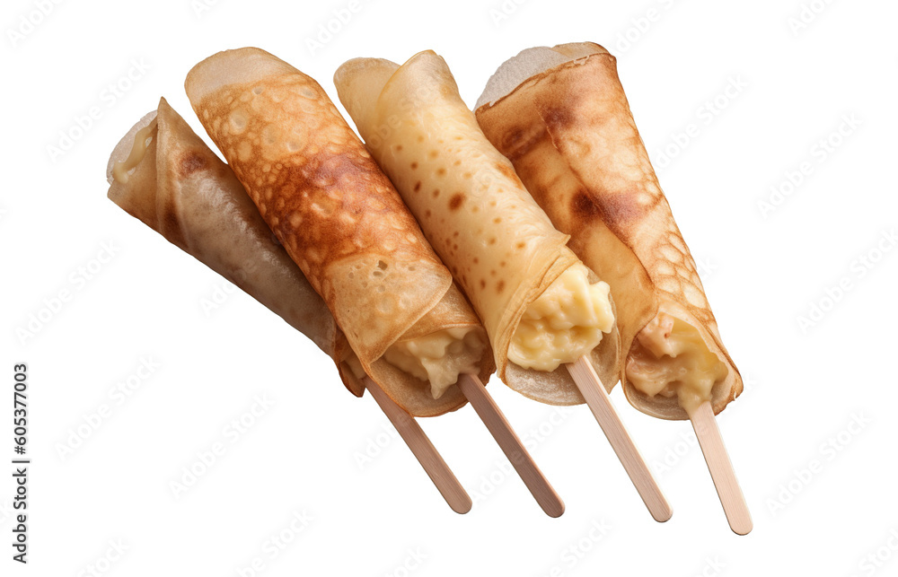 Crepe stick on transparent background. Generative AI. Stock ...