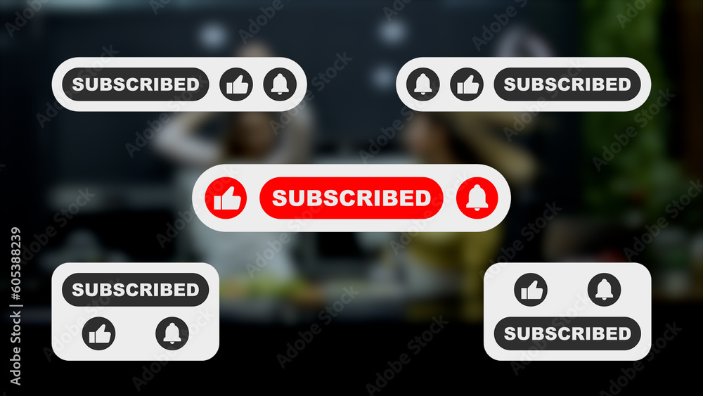 Simple Social Media Subscribe Buttons Stock Template | Adobe Stock