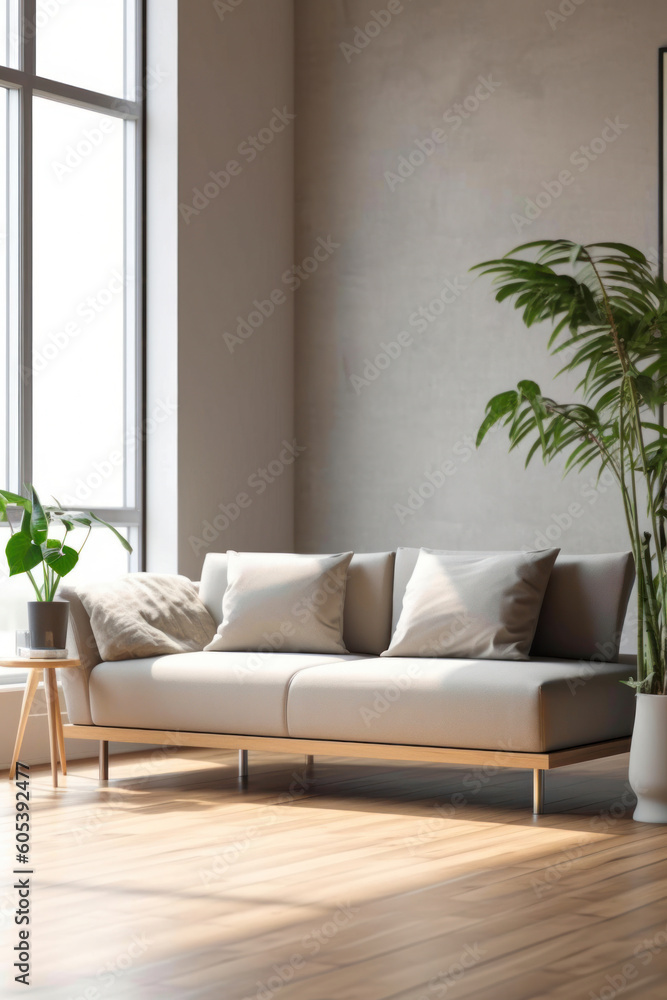 full body sofa in a modern living room with clean lines and a ...