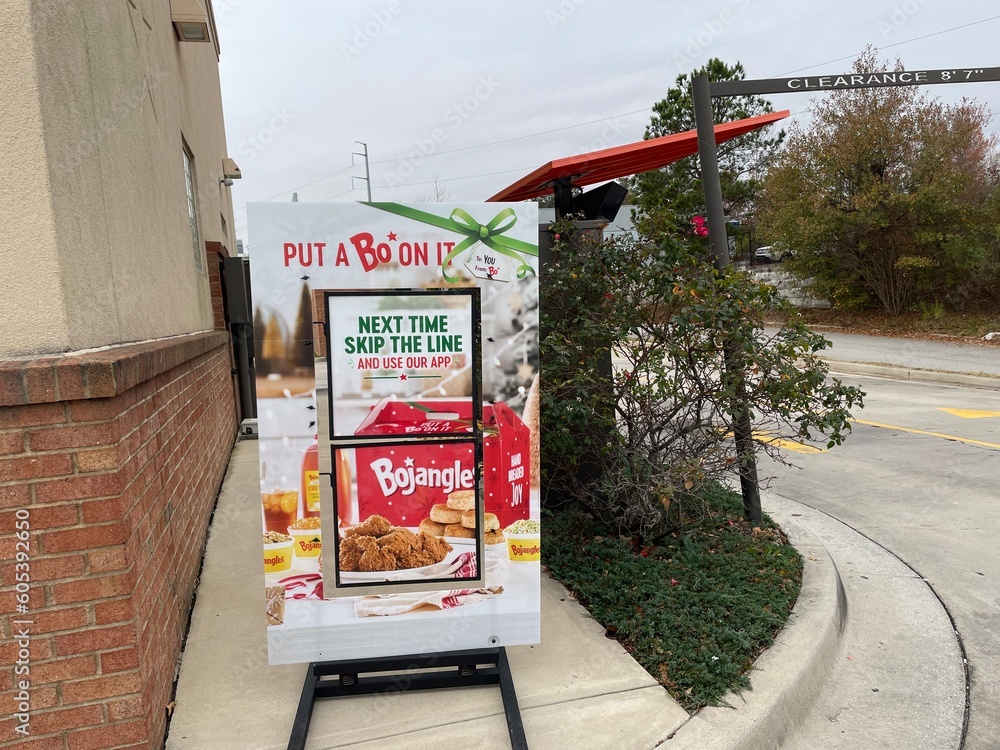 Bojangles holiday signage drive thru Stock Photo | Adobe Stock