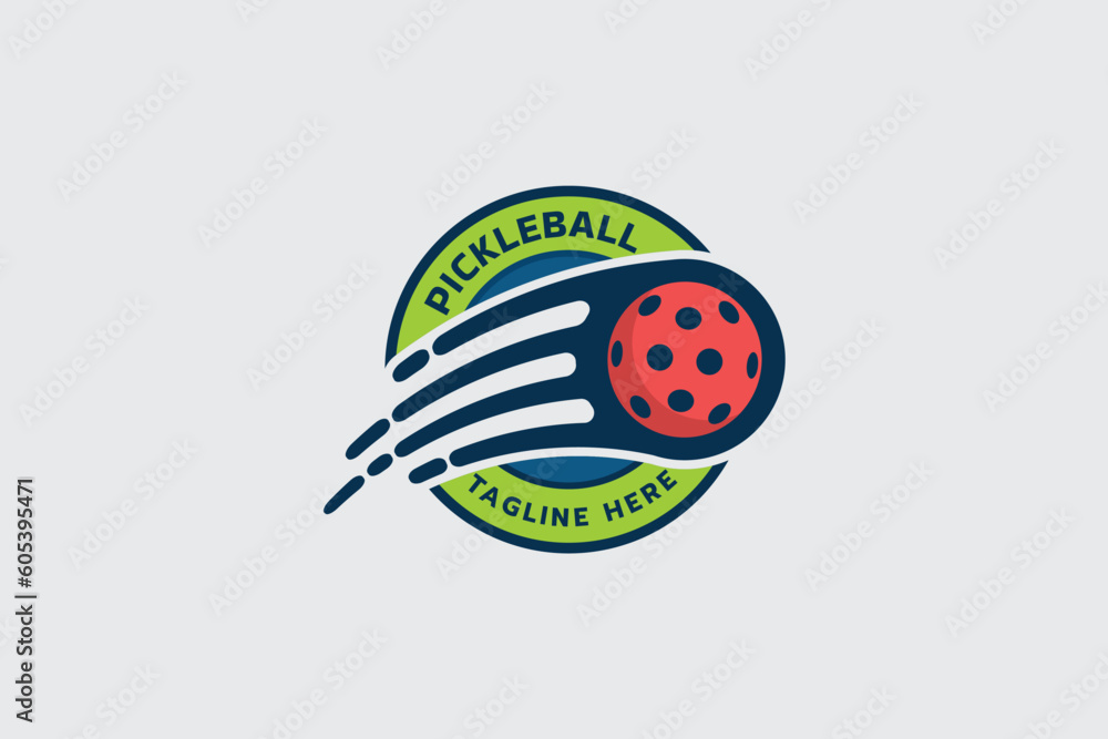 pickleball logo with a combination of a moving ball, swooshes and ...