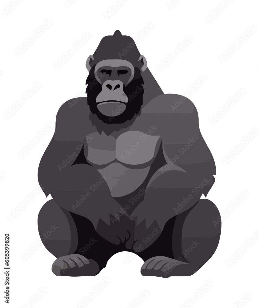 Muscular monkey mascot symbolizes strength Stock Vector | Adobe Stock