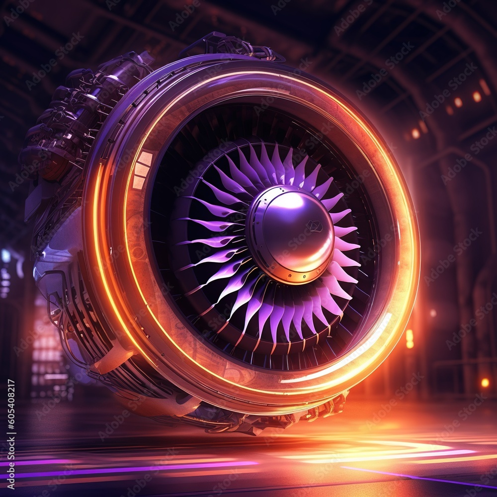 Jet engine of the future aeroplane and jet, jet engine. Generative ai ...