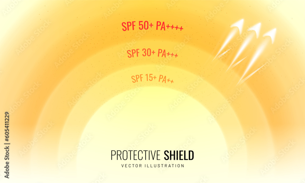 Protect barrier shield from the sun vector background. Force field ...
