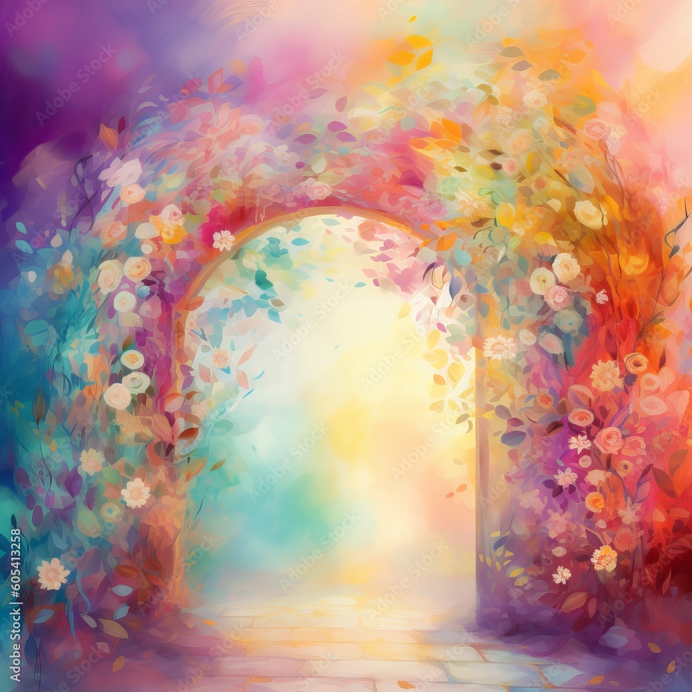 Fantasy Flower Arch - Delightful Background for Photos Backdrop created ...