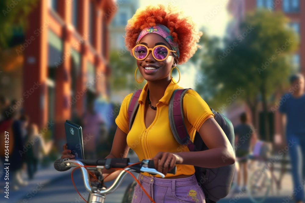 person riding a bike - Illustration created with generative ai Stock ...