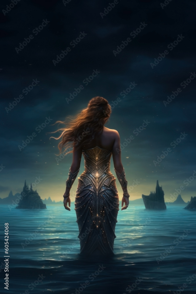 Fantasy mermaid in the sea. Iemanjá, yemanjá, odoyá, brazilian goddess ...