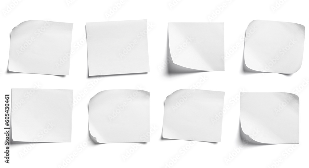paper message note reminder adhesive sticker blank background white ...