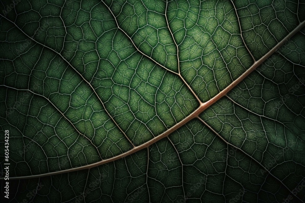 Digital leaf texture with exposed veins and cells. AI-generated ...