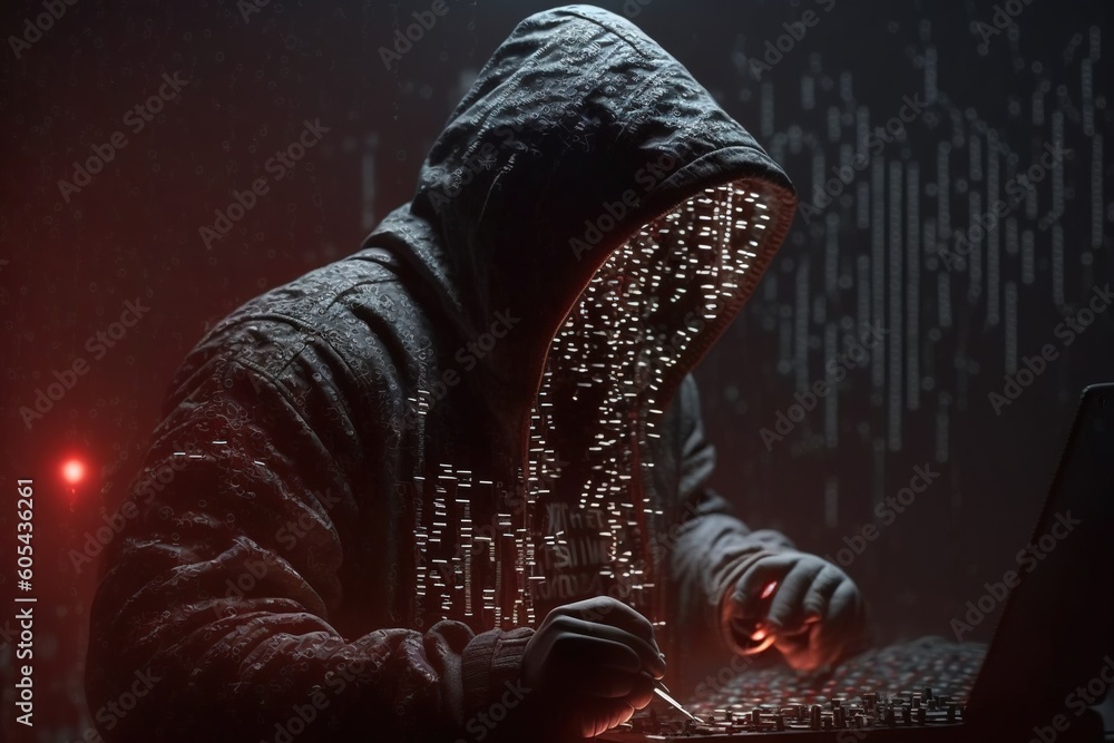 Cybersecurity, computer hacker with hoodie, vulnerability and hacker,coding,malware concept on ...