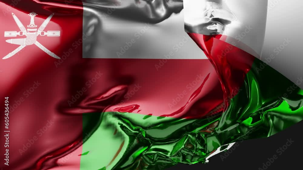 Flag of Oman Waving in the wind, Oman National flag wave, fabric ...