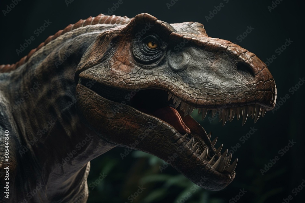 3D model of Allosaurus viewed from the side. Generative AI Stock ...