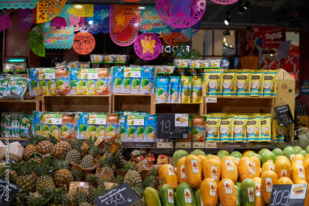 BANGKOK, THAILAND - CIRCA APRIL, 2023: various tropical fruits on ...
