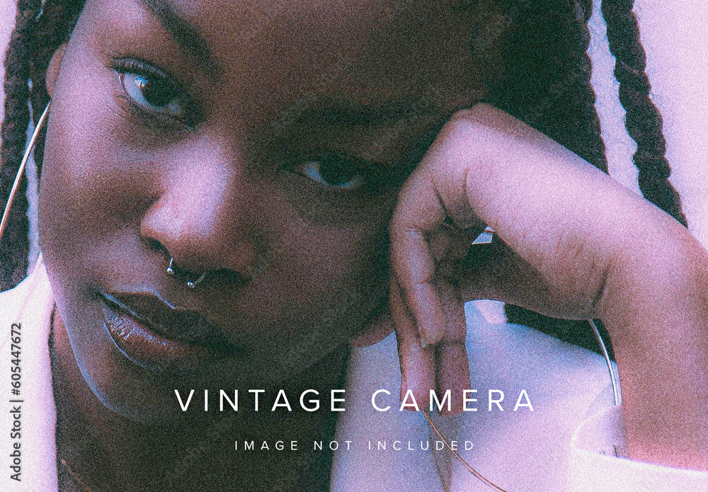 Vintage Camera Image Effect Mockup Stock Template | Adobe Stock