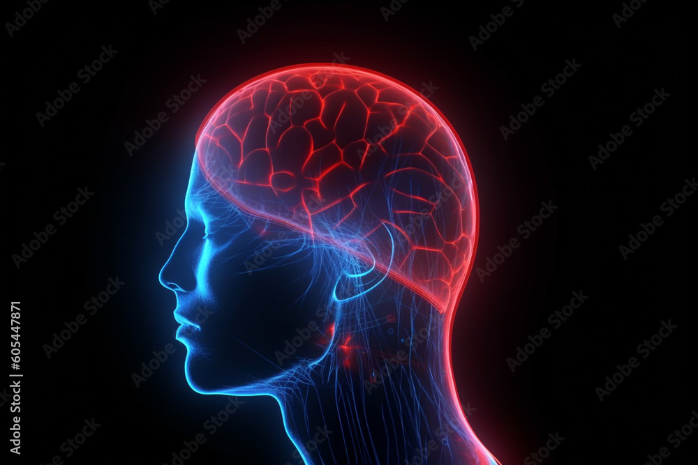 Healthcare, medicine and science concept. Abstract human headache ...