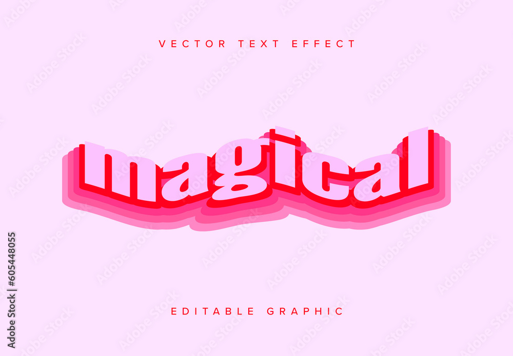 Warped Text Effect with Pink Accents Stock Template | Adobe Stock