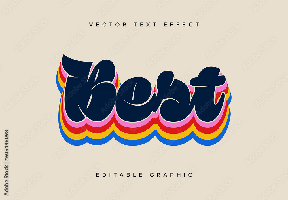 Colourful 3D Layered Text Effect Mockup Stock Template | Adobe Stock