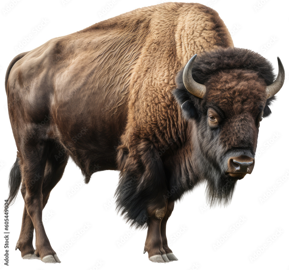 American bison isolated on white background as transparent PNG ...