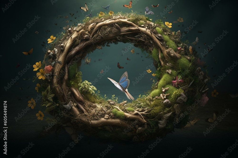 An iconic representation of the cycle of life and connection between ...