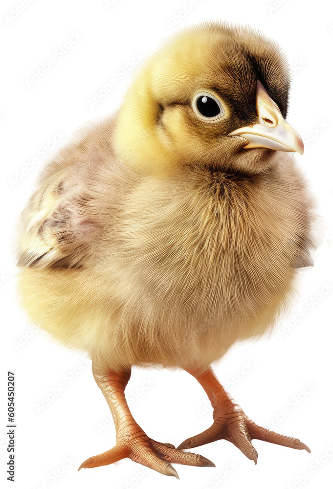 Cute yellow chick isolated on a white background as transparent PNG ...